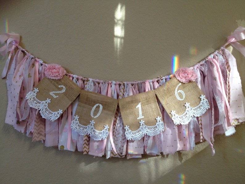Graduation year Banner Regular Burlap banner Shabby Chic | Etsy