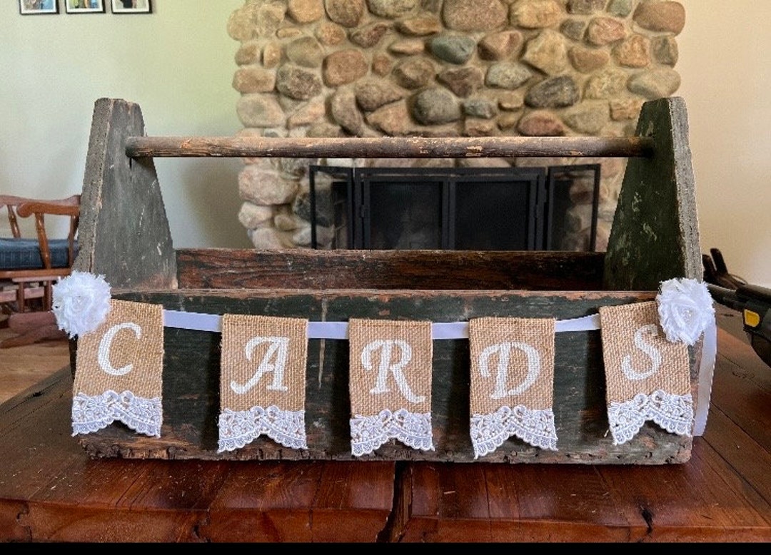 Burlap Lace "cards" Banner: Shabby Chic Wedding Decor - Etsy