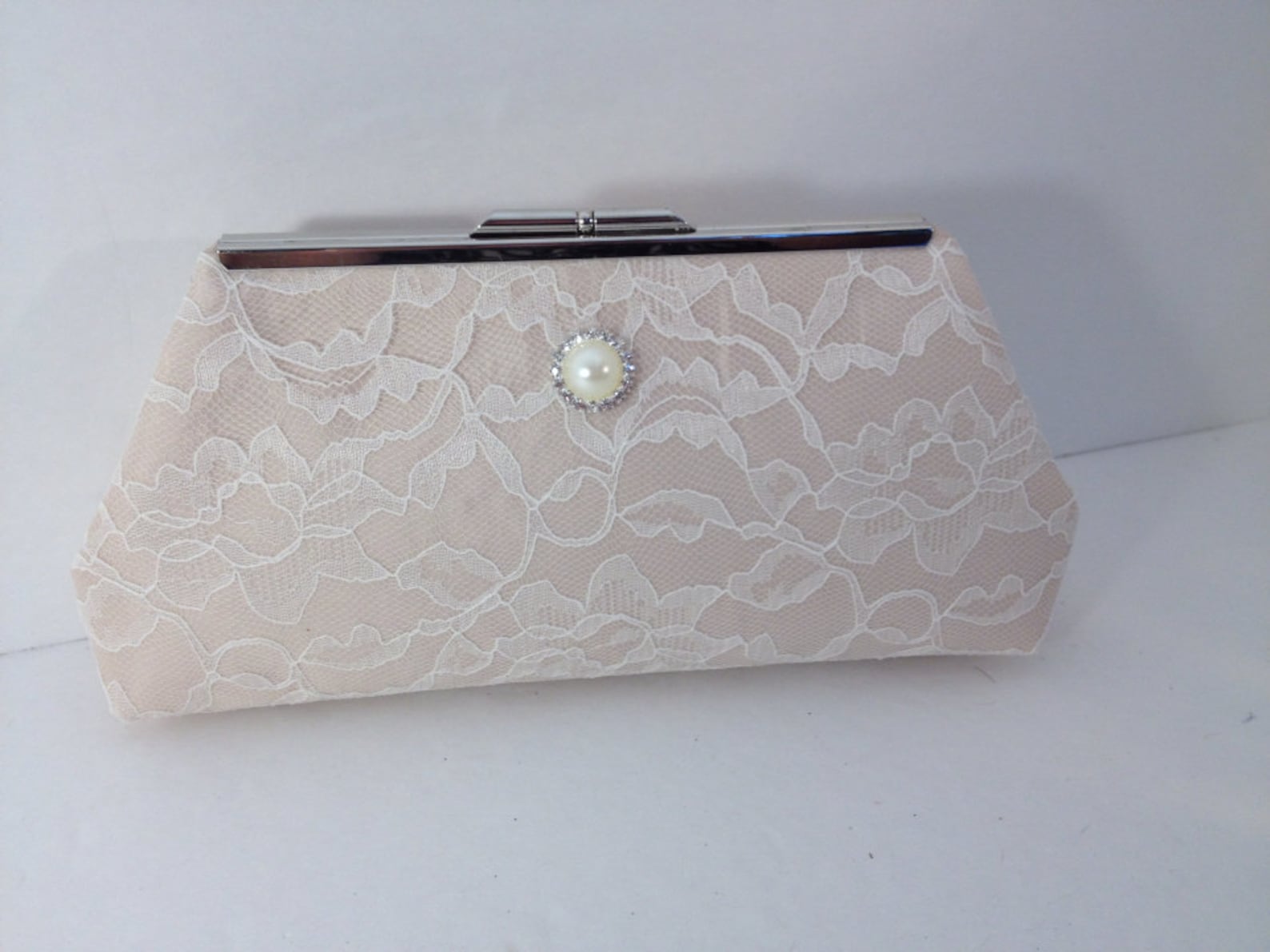 Ivory Lace Clutch: Champagne Satin Bridal Purse, Wedding Accessory - Etsy