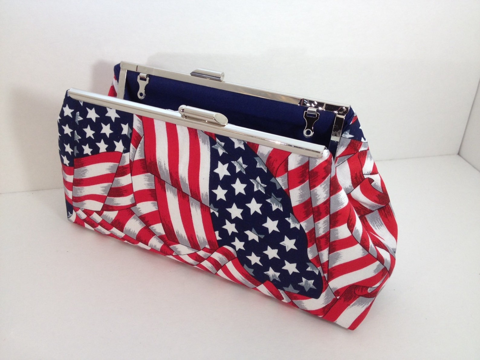 American Flag Patriotic Clutch Purse With Nickel/silver Finish | Etsy