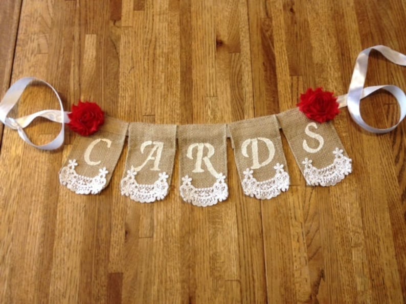 Cards Burlap Lace Banner Wedding Decor Bridal Shower Gift - Etsy