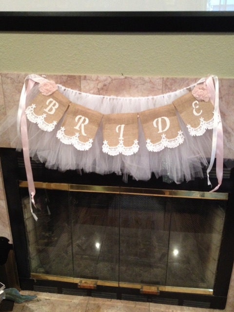 Bride Burlap and Lace Banner, Shabby Chic, Bridal Shower Decor, Wedding ...