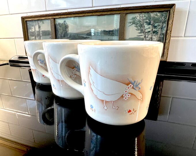 Vintage Corelle "country Promenade" Whimsical Goose Design Mugs or ...