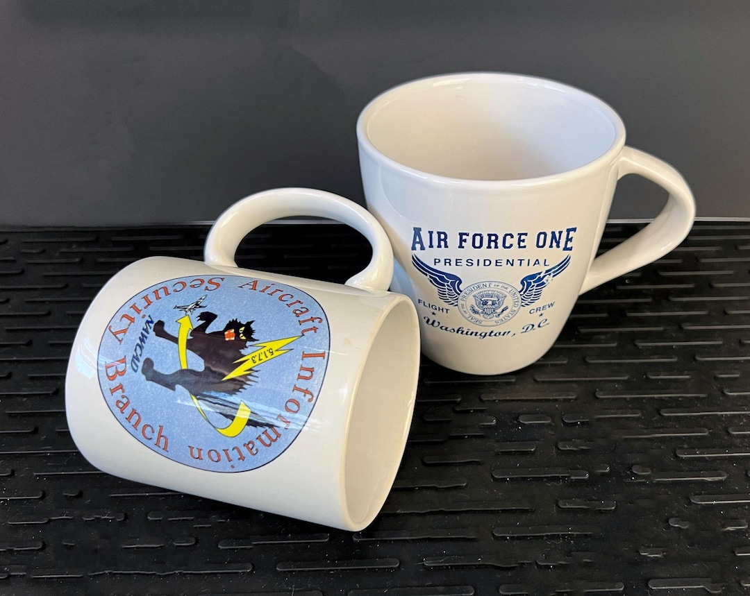 2 Vintage Military Ceramic Mugs: Air Force One Flight Crew Mug, and ...