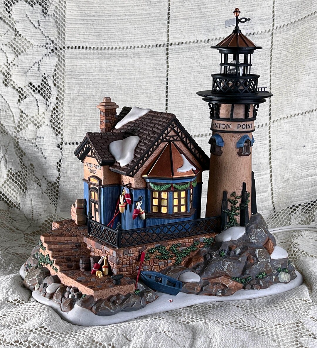 Department 56 Dickens Village: Lighted "lynton Point Tower" Porcelain ...