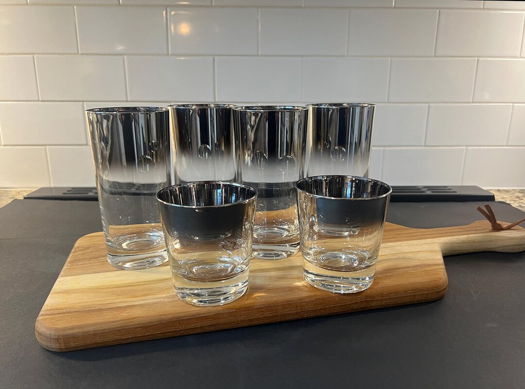Dorothy Thorpe Style Silver Fade Glasses - Mid-century Highball or ...