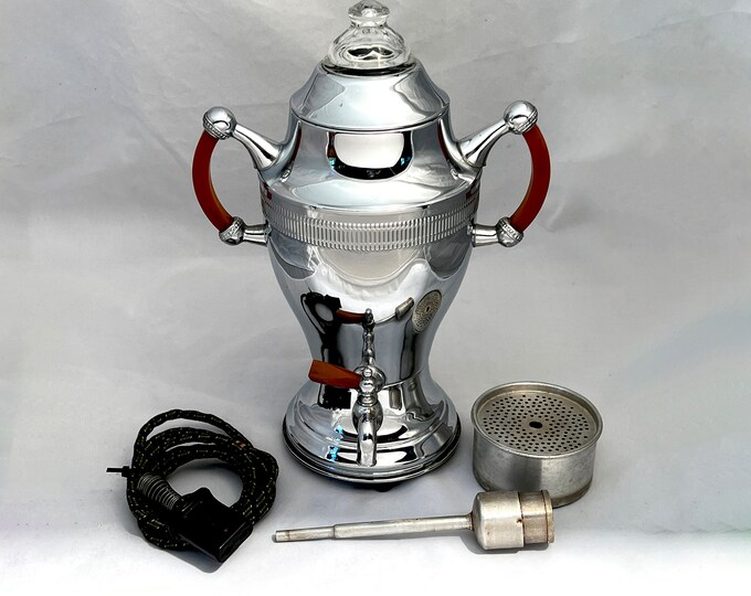 Art Deco Electric Percolator Coffee Pot by Continental Silver, Chromium ...