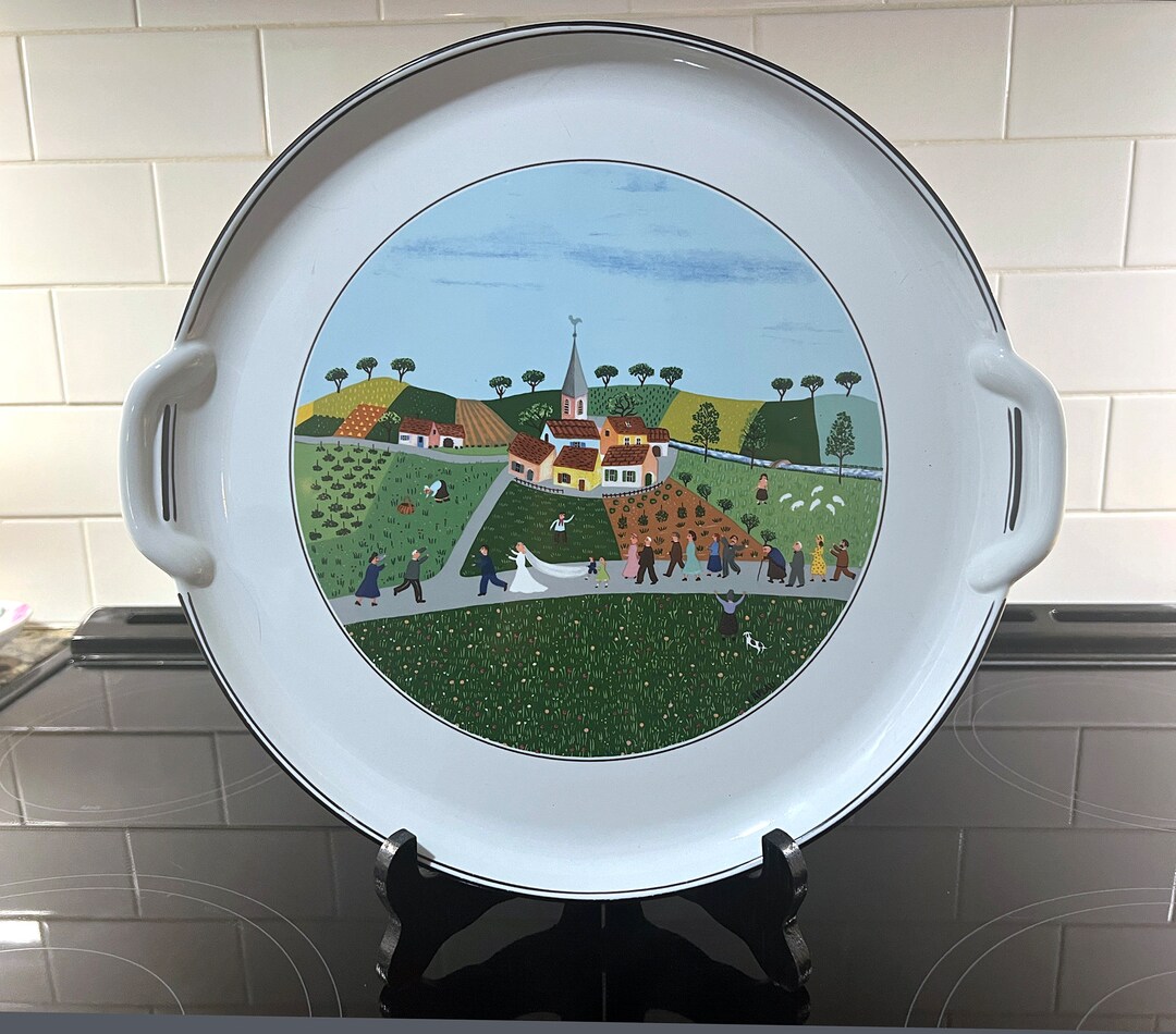Villeroy & Boch Wedding Platter: Design Naif French Folk Art, 1980s - Etsy