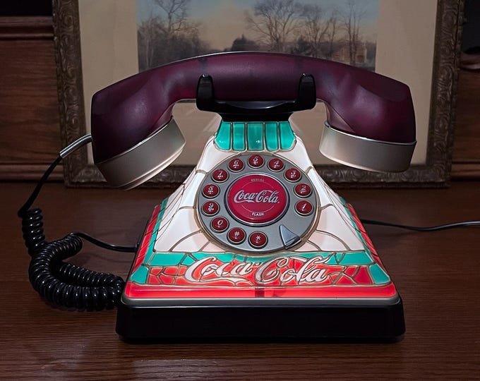 2001 Unique Coca-cola Light up Phone, Stained Glass Look, Landline ...