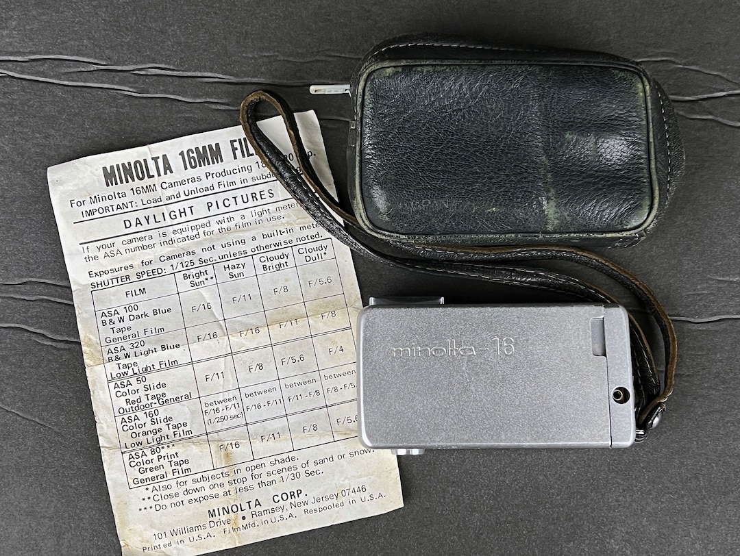 1960 Minolta 16 II Subminiature Film Camera With Soft Case and Film ...