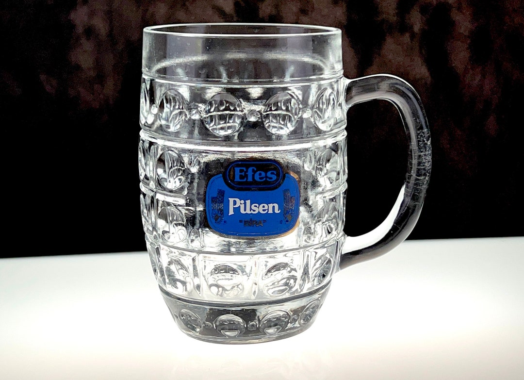 Huge Vintage Glass Beer Mug, Stein, Tankard, Efes Turkish Beer, Holds ...