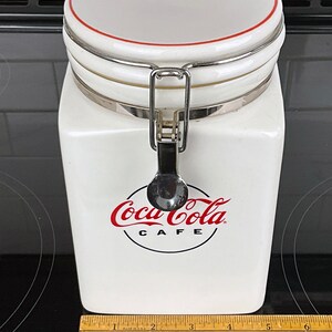 Retro 3-piece coca-cola Cafe Ceramic Canister Set With Locking Lids ...