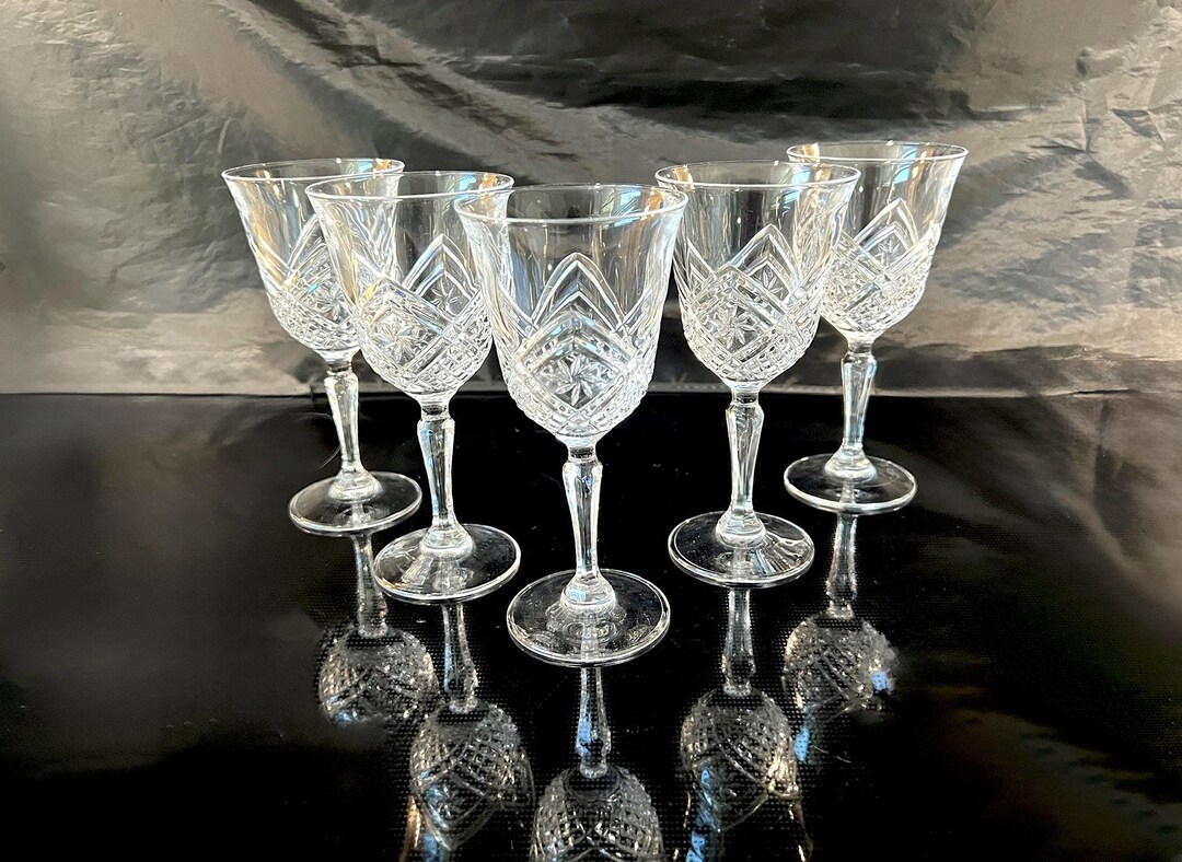 Cristal D'arques-durand altesse Vintage Crystal Wine Glasses, Pinwheeel ...
