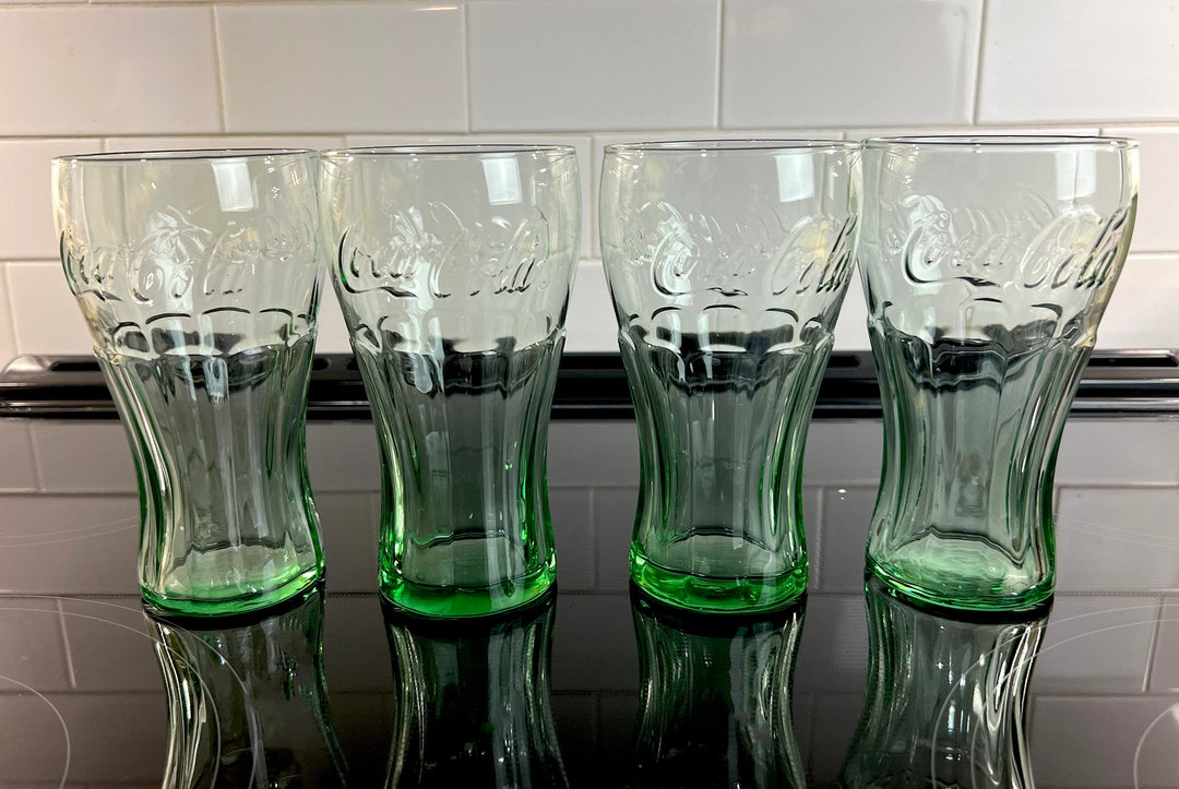 Coca-cola Glasses, Green Glass, by Libbey Glass Company, 6" Tall, Holds ...