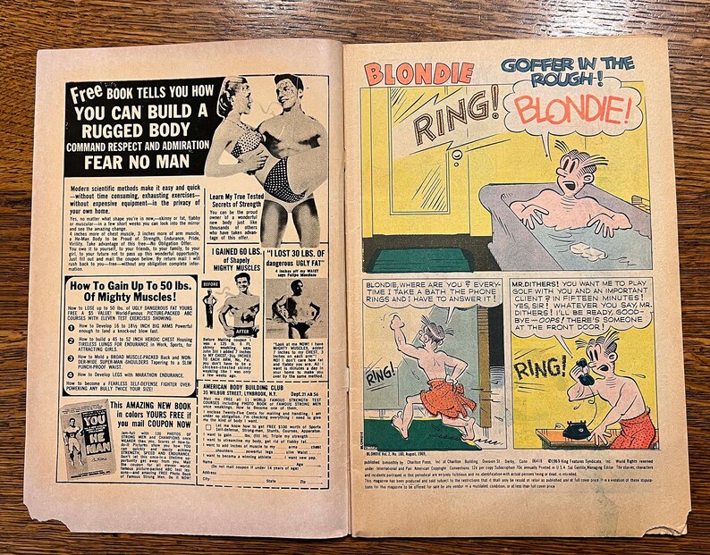 Vintage Charlton Comics "blondie"issue #180 "goffer in the Rough ...