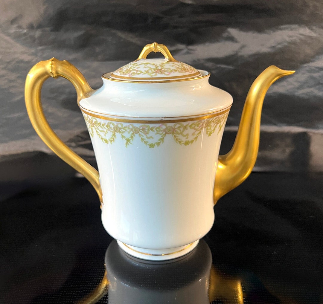 Vintage Haviland Limoges Tea Pot / Coffee Pot, French Porcelain, Yellow ...