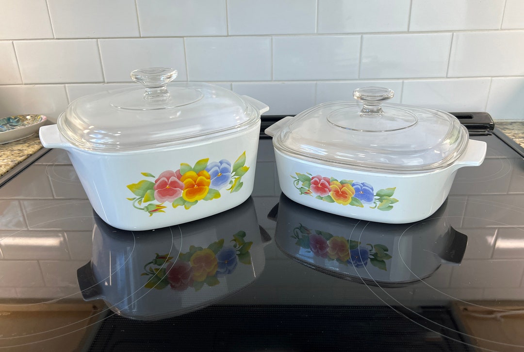 Corning Ware summer Blush pansies Casserole Dishes, Choice of Two: 2 ...