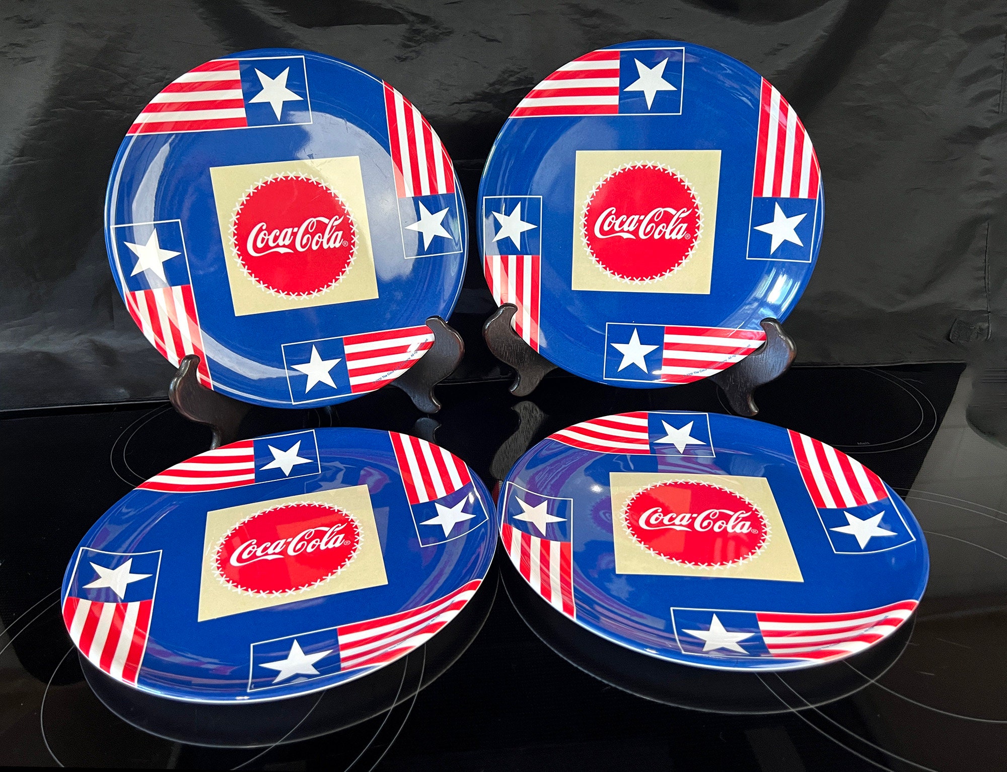Rare Coca-cola Millennium Plates: Patriotic Stars & Stripes, Set of 4 ...
