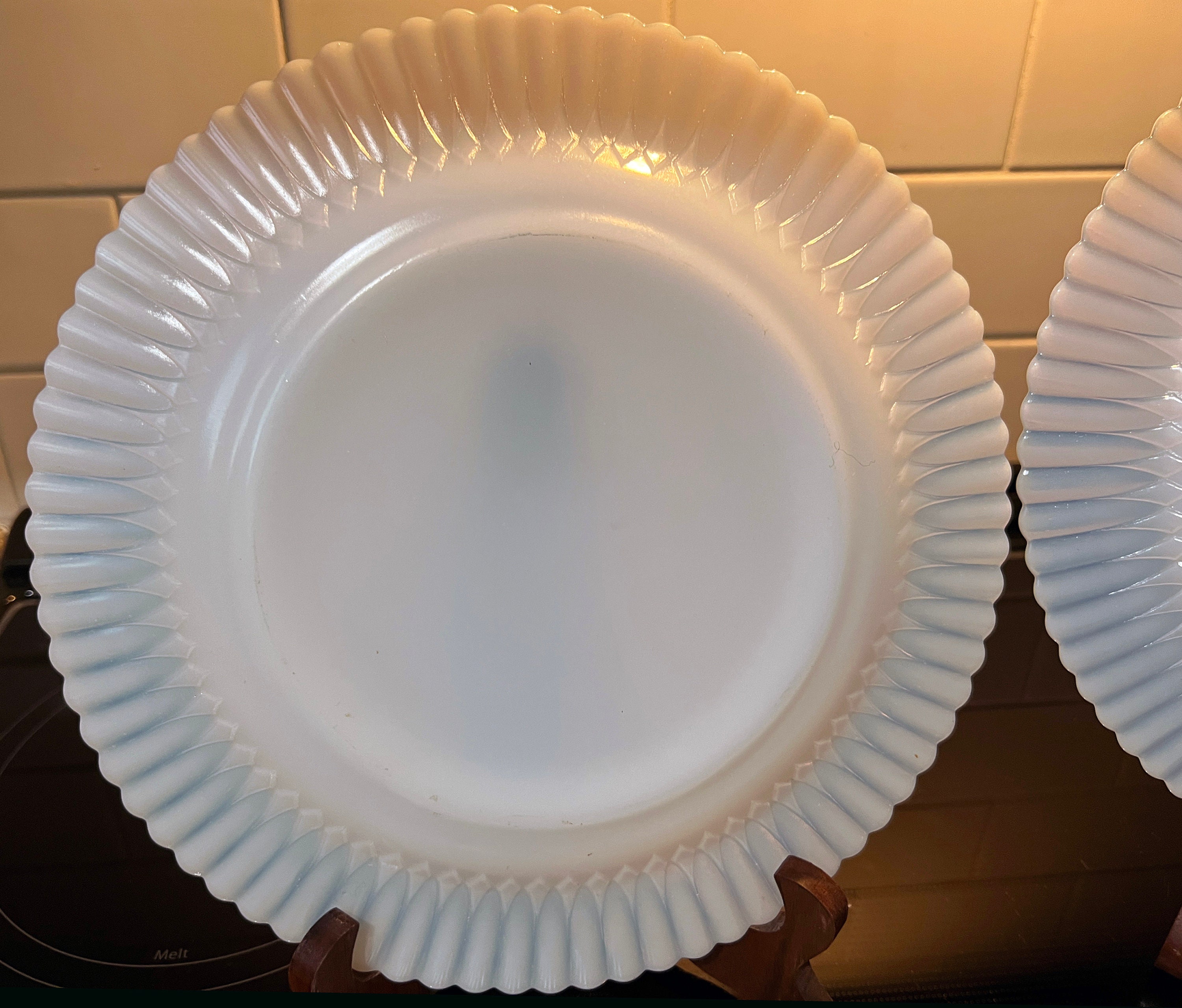 Petalware Monax Depression Glass Round Dinner Plates - Etsy