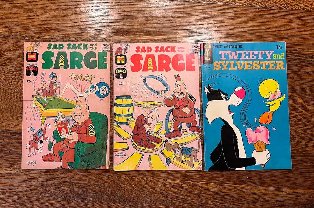 3 Vintage Cartoon Comic Books: Sad Sack and the Sarge Volume 44 and 45 ...