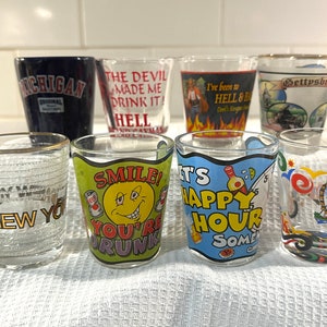 SALE 8 Cute, Rare Vintage Souvenir Shot Glasses: NYC, Pennsylvania 2 ...
