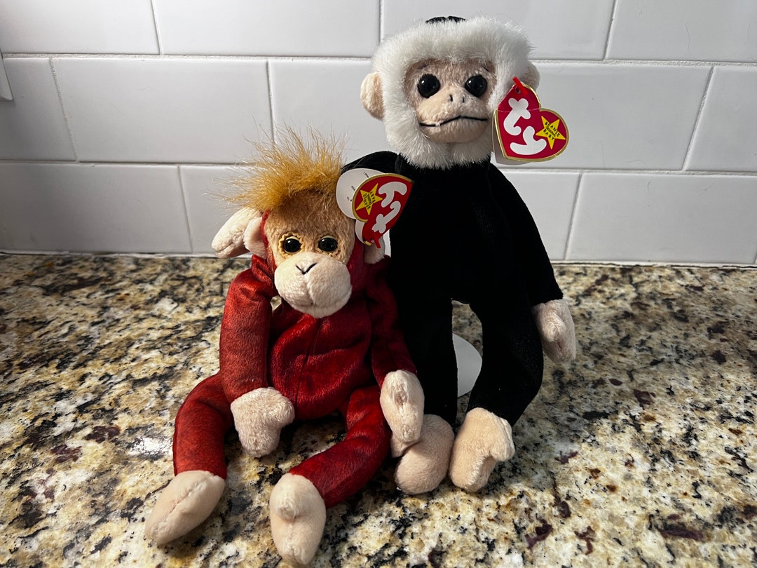 SALE Two Ty Monkeys, scwheetheart & mooch Beanie Babies, Spider Monkey ...
