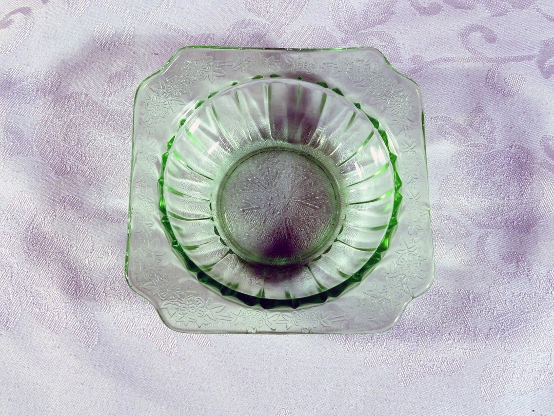 Antique Green Adam Pattern Depression Glass Berry Bowl, Excellent ...