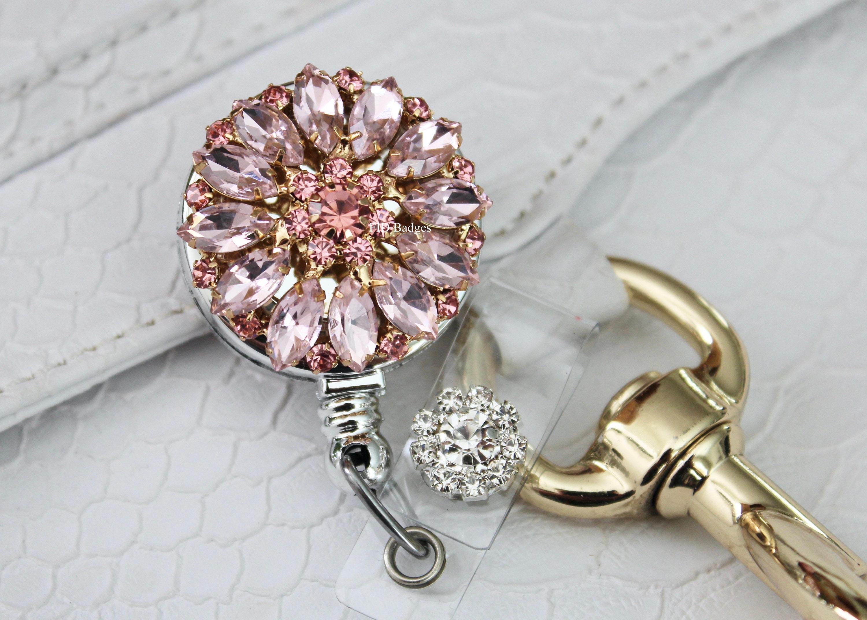 Id Badge Reel Crystal Badge Holder - Etsy