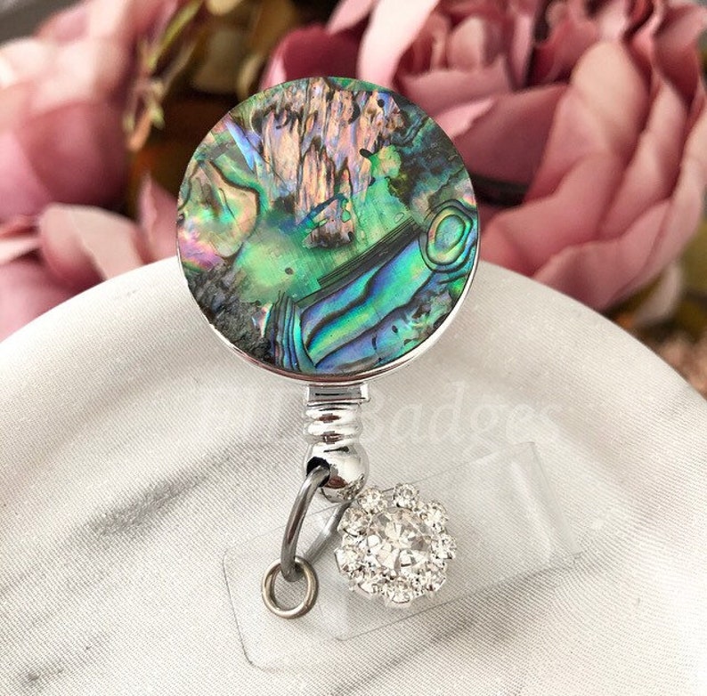 Abalone Shell Designs Will Vary Retractable ID Badge Reel With | Etsy