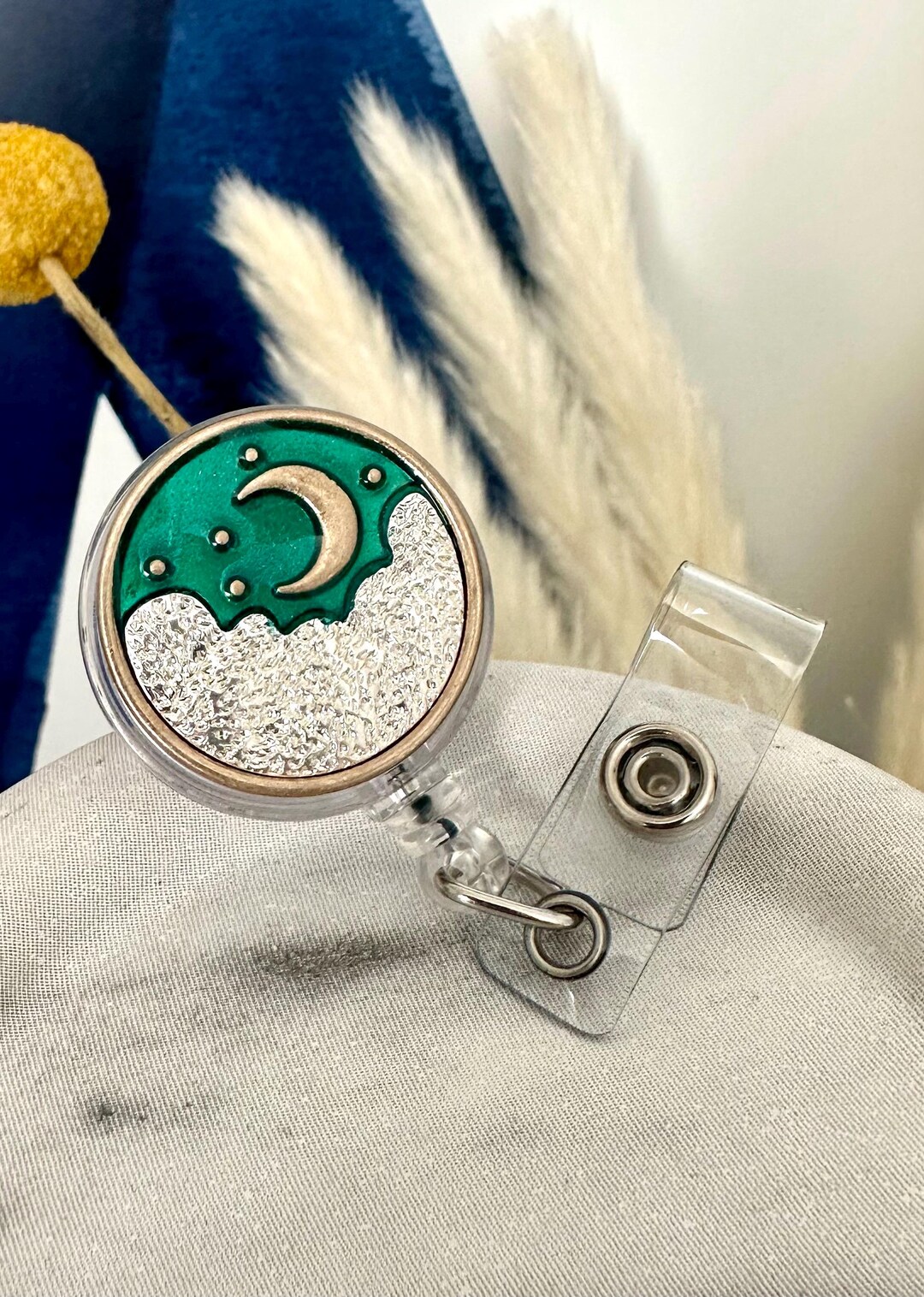 Moon & Stars II Retractable Id Badge Reel Holder - Etsy