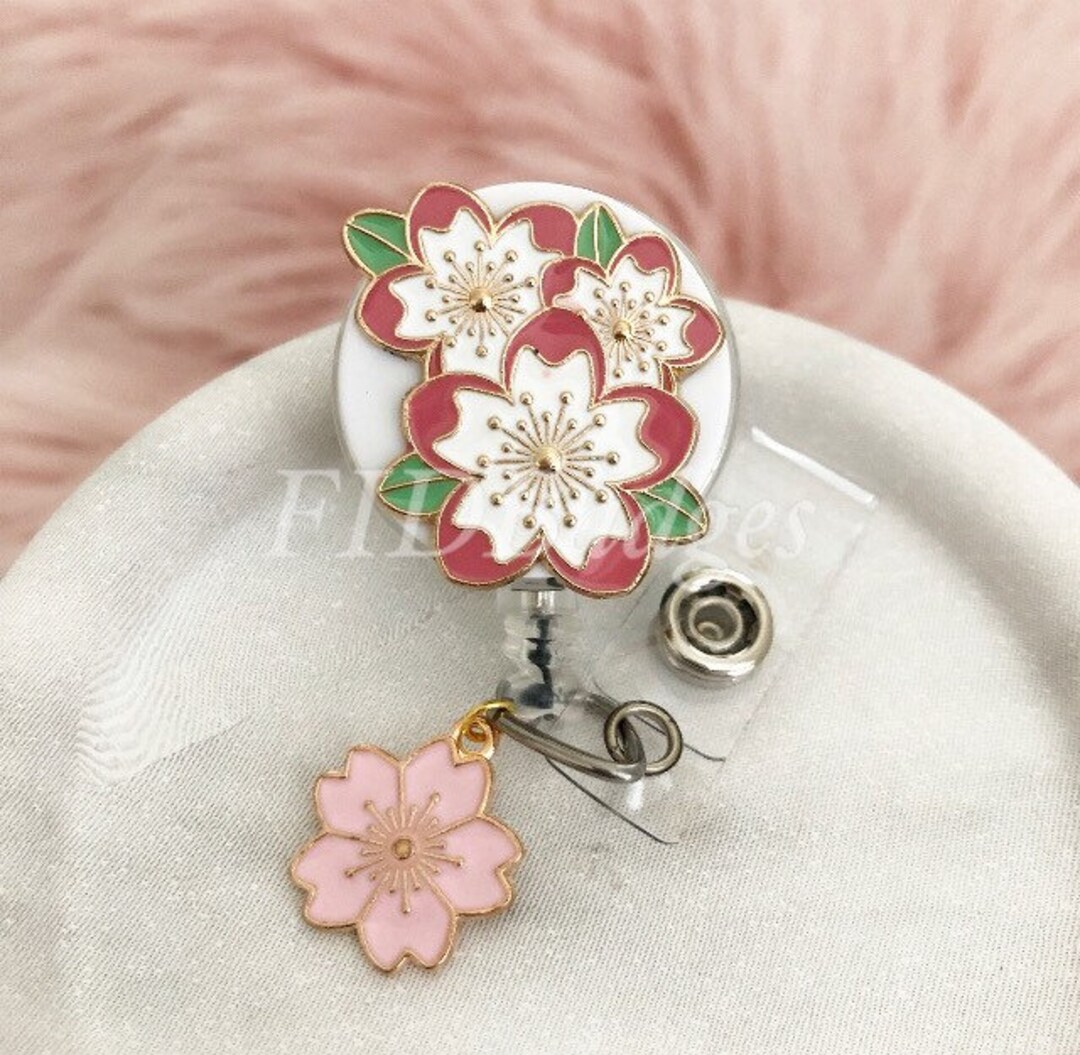Cherry Blossom Sakura Retractable Id Badge Reel Holder - Etsy