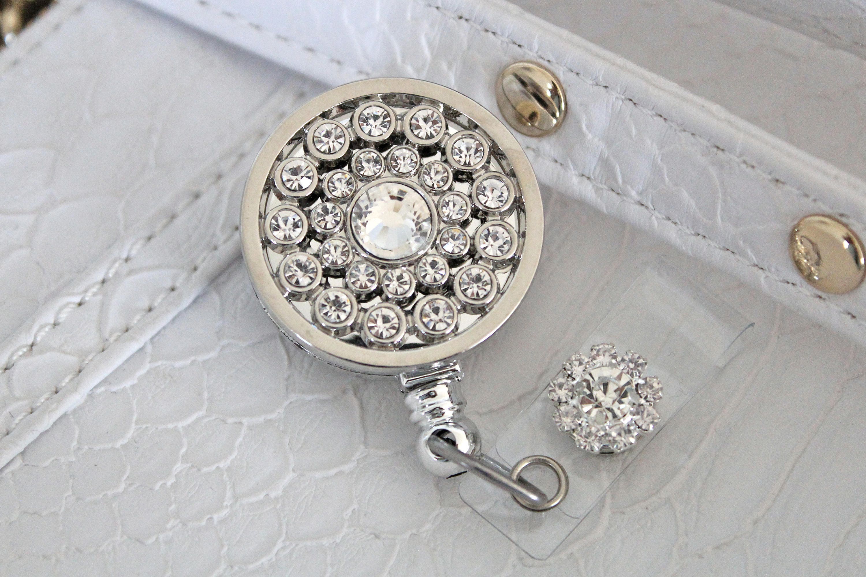 Rhinestone Bling Retractable ID Badge Reel - Etsy