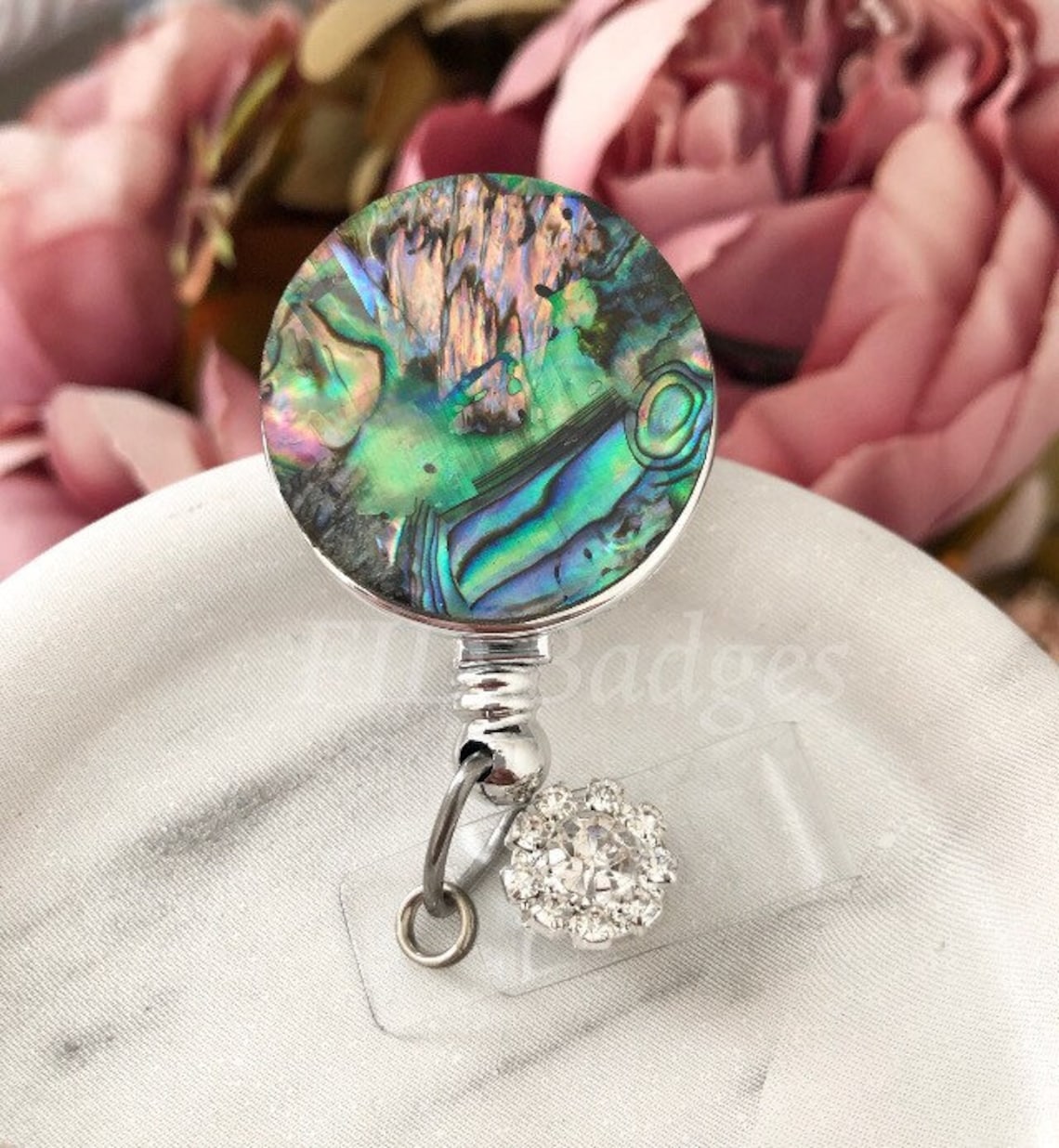 Abalone Shell Designs Will Vary Retractable ID Badge Reel With | Etsy