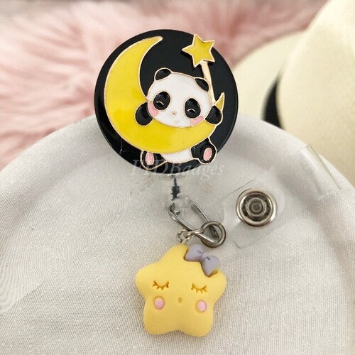 Peek-a-panda & Bamboo Retractable Id Badge Reel Holder - Etsy