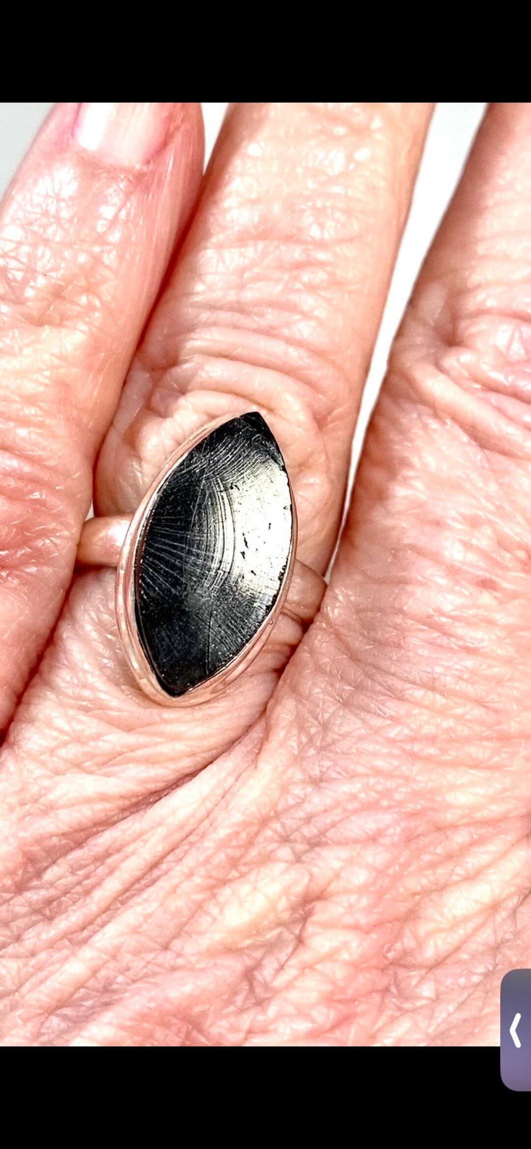 Top Grade Elite Shungite 925 Sterling Ring Sz. 6, Charged Angelic Reiki ...