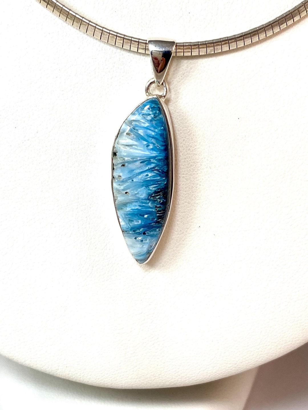 HIGH Vibration! Blue Ice Glacierite .925 Silver Pendant With Lemurian ...