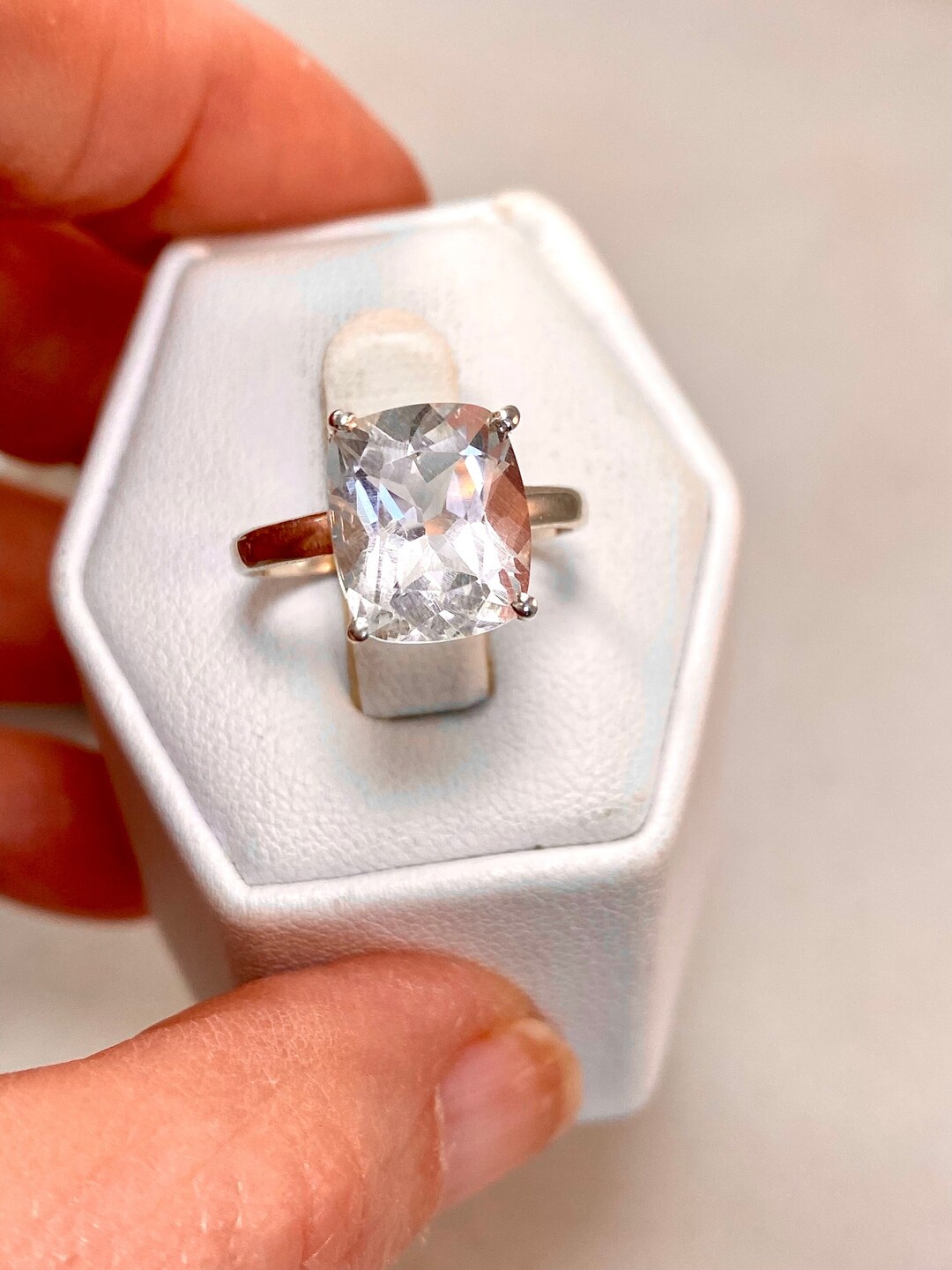 Beautiful Pollucite Sterling Silver Ring Sz 5 1/2 With Lemurian Quartz ...