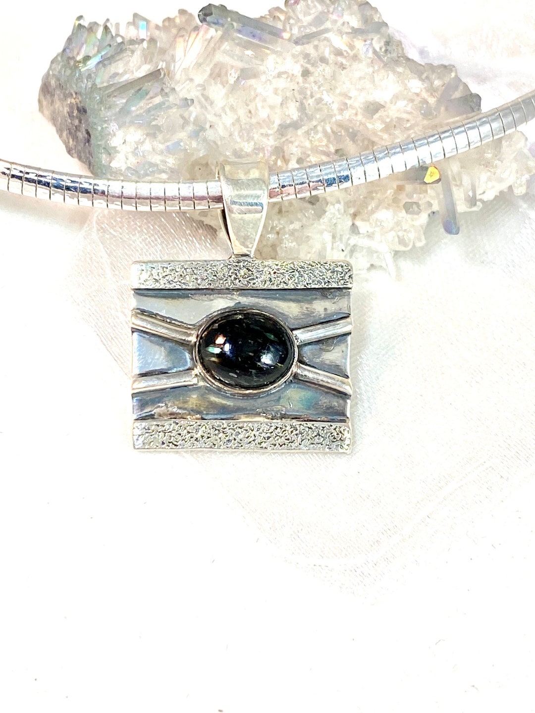 Colgante de plata de ley Nuummite: Piedra filosofal de Groenlandia, set ...