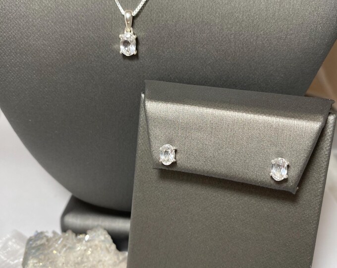 Synergy 12 Faceted Petalite Pendant & Earring Set Sterling Silver ...