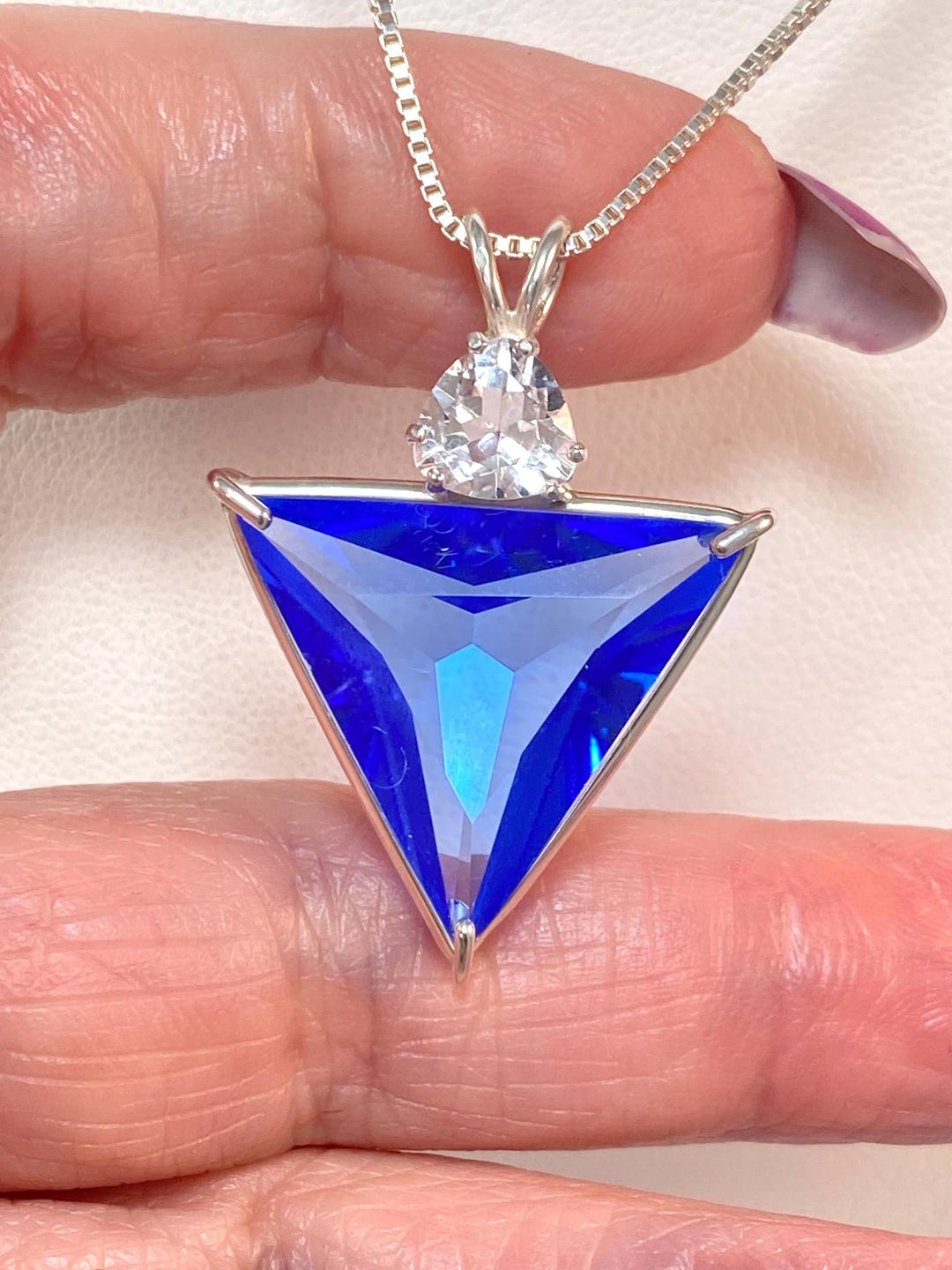Angelic Star Siberian Blue Quartz W/ Trillion Cut Danburite Vogel .925 ...