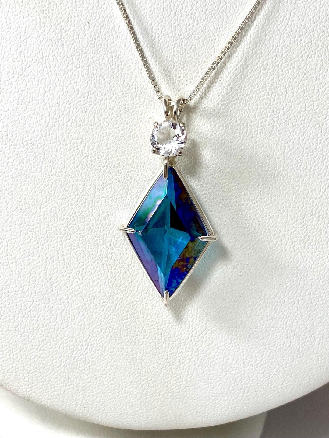 Aqua Aura Ascension Star Sterling Silver Vogel Pendant Necklace: High ...