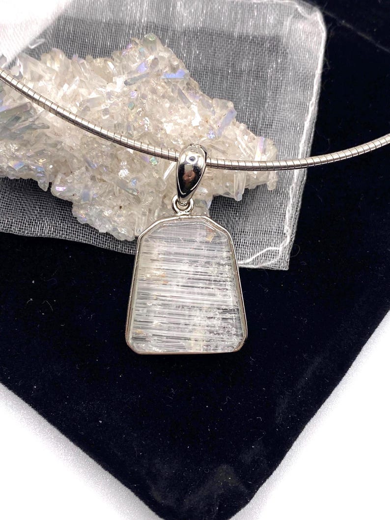 Ultra Rare! White Topaz Rutile Sterling Silver Pendant W/ Lemurian ...