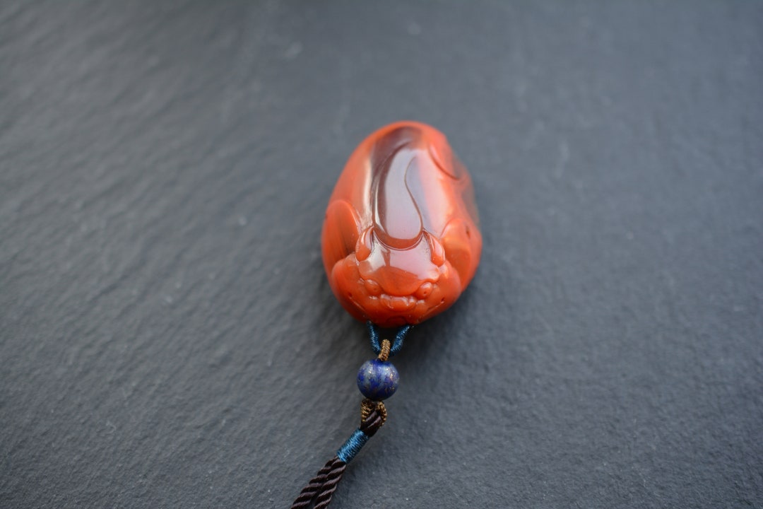 A Hand Carved Nanhong Agate Pendant/southern Red Agate Pendant-mythical ...