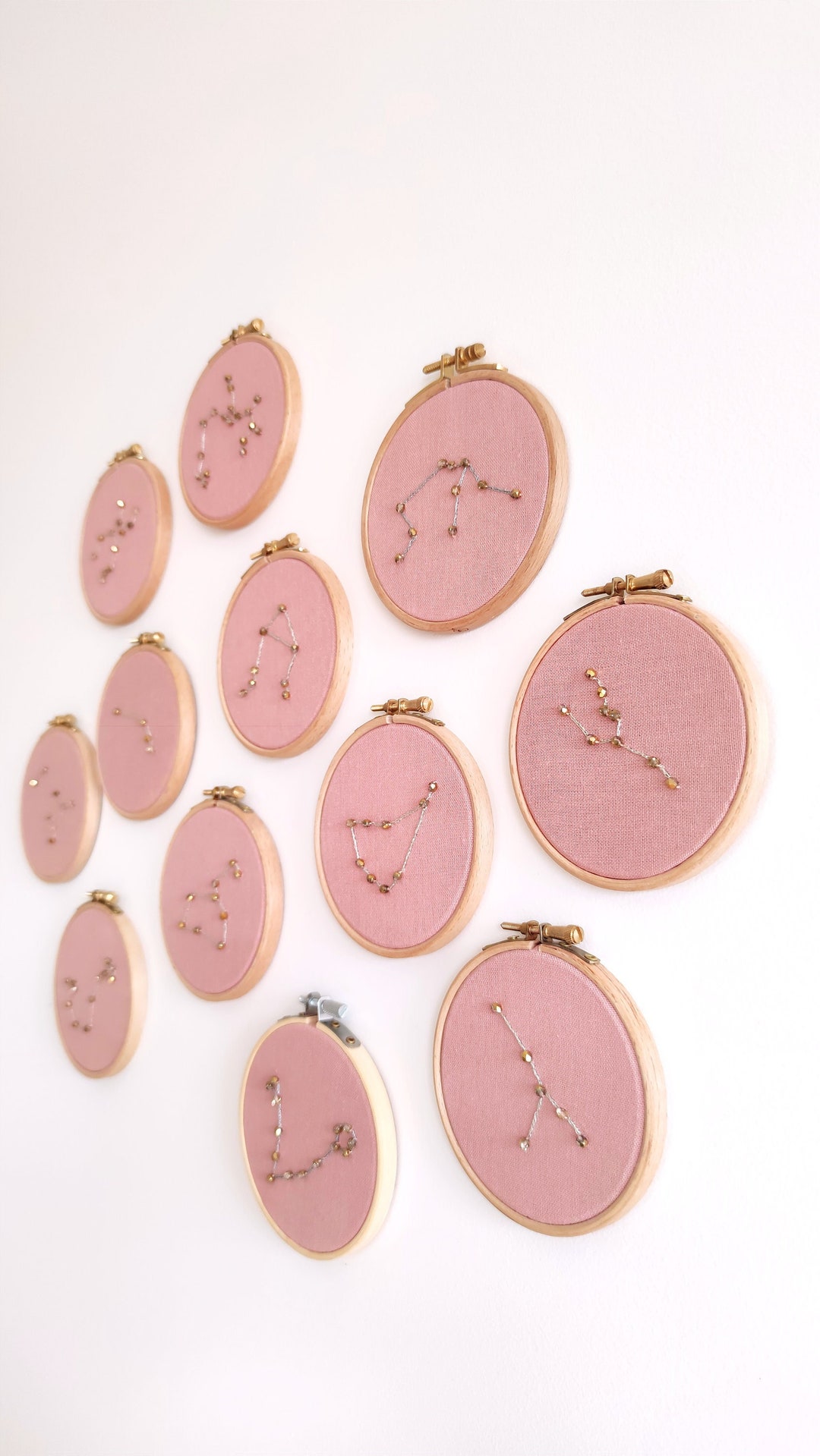Zodiac Constellations Wall Embroidery - Aries Taurus Gemini Cancer Leo ...