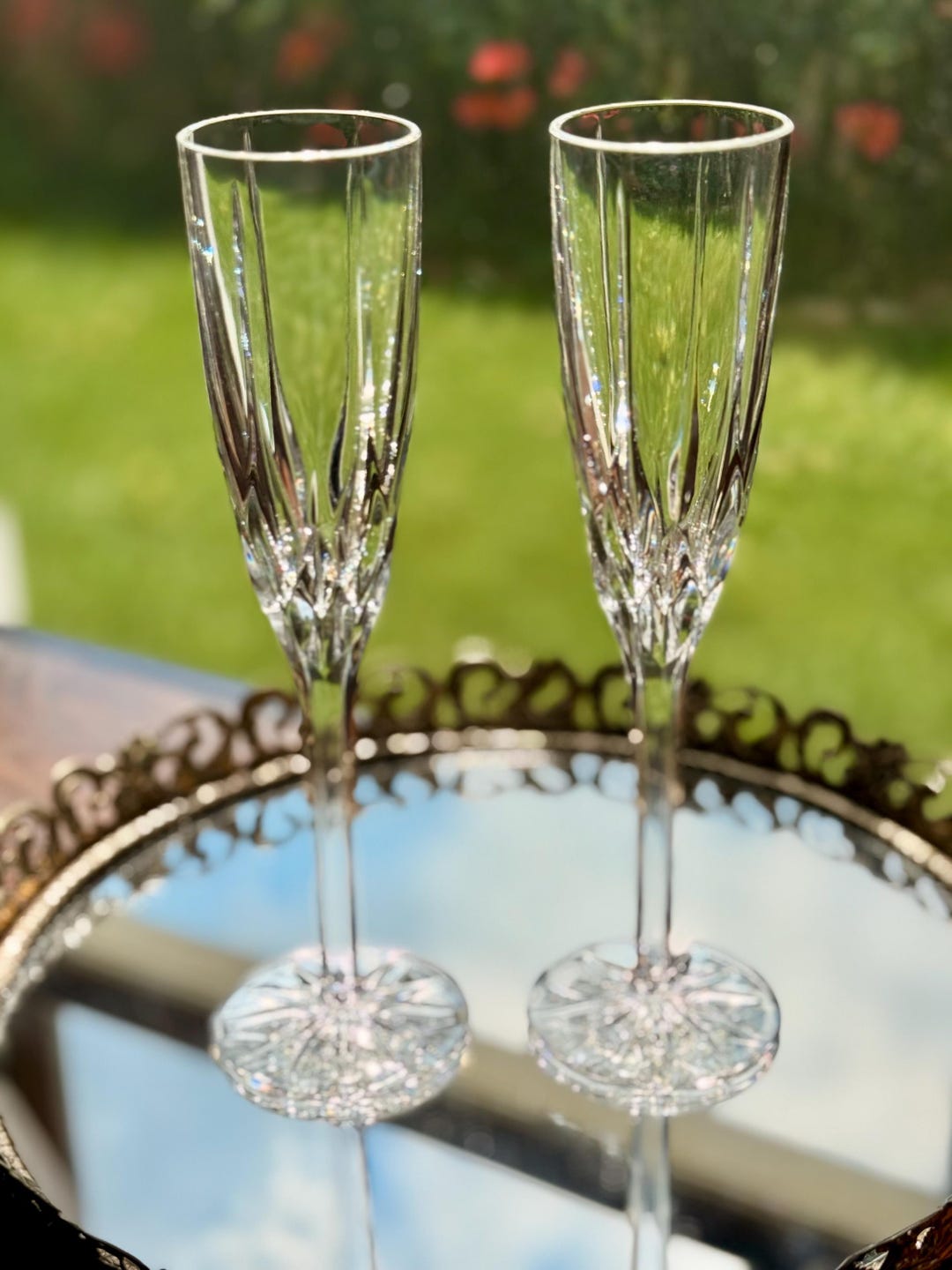 Vintage Mikasa “apollo” Crystal Champagne Flutes – Set of 2 ...