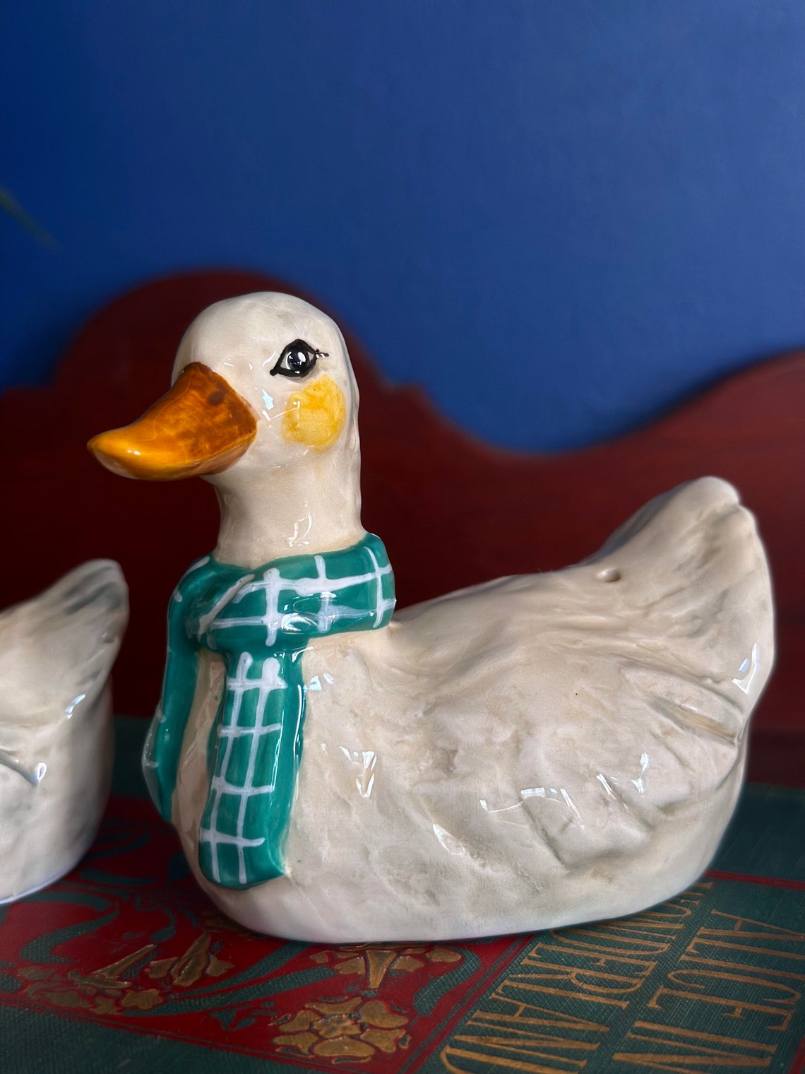 Heather Goldminc Blue Sky Clayworks Ceramic Ducks Whimsical Spring Salt ...