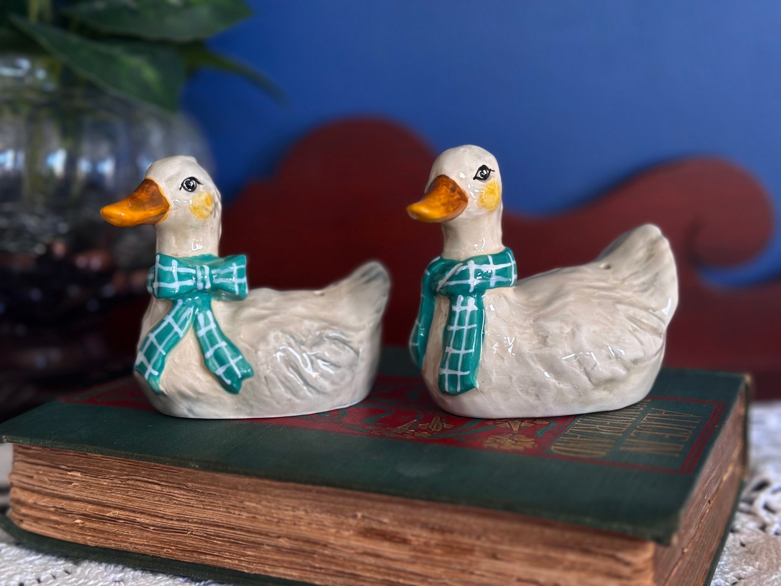 Heather Goldminc Blue Sky Clayworks Ceramic Ducks Whimsical Spring Salt ...