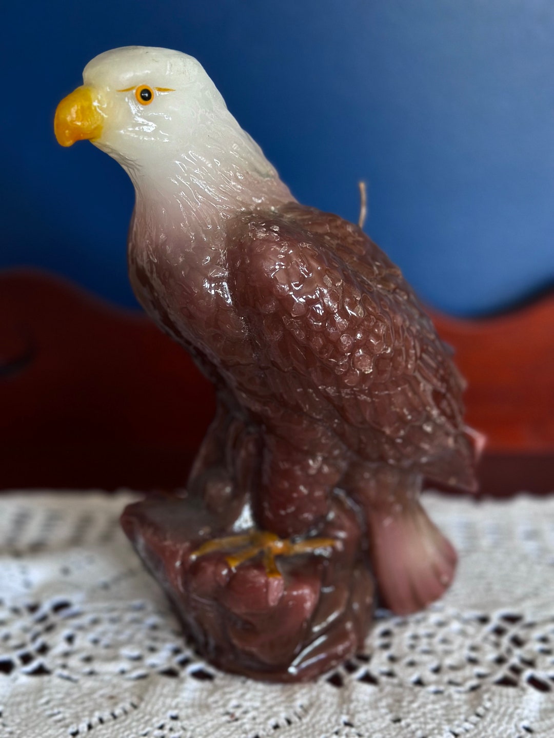 Vintage 1970's Large Solid Sculpted Wax American Bald Eagle Candle ...