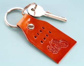 Motorcycle Custom Leather Keychain - Etsy Canada