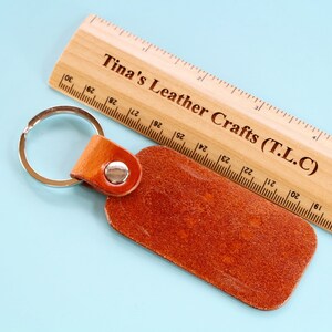 Stay Safe Leather Keychain, Handmade Traveller Key Fob, Leather Keyring ...